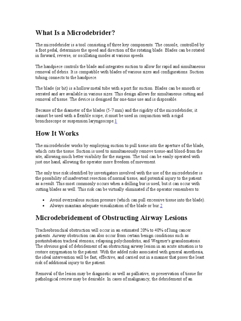 What Is A Microdebrider | PDF | Surgery | Medicine