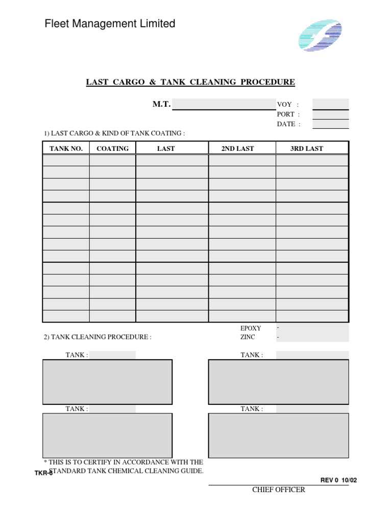 Tank Cleaning Procedure Guide | PDF | Technology & Engineering