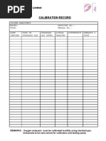 Gas Detector Bump Test Record Log Sheet: Bump Test Result Test Date ...