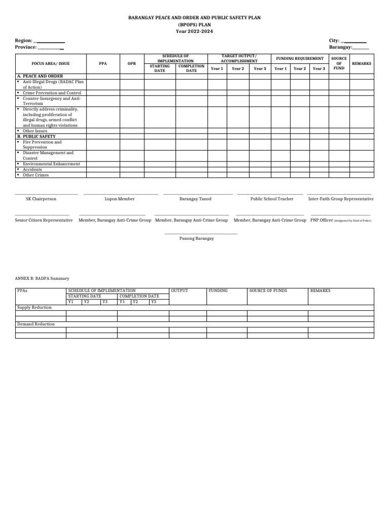 Badpa Template Annex A | PDF | Deviance (Sociology) | Government