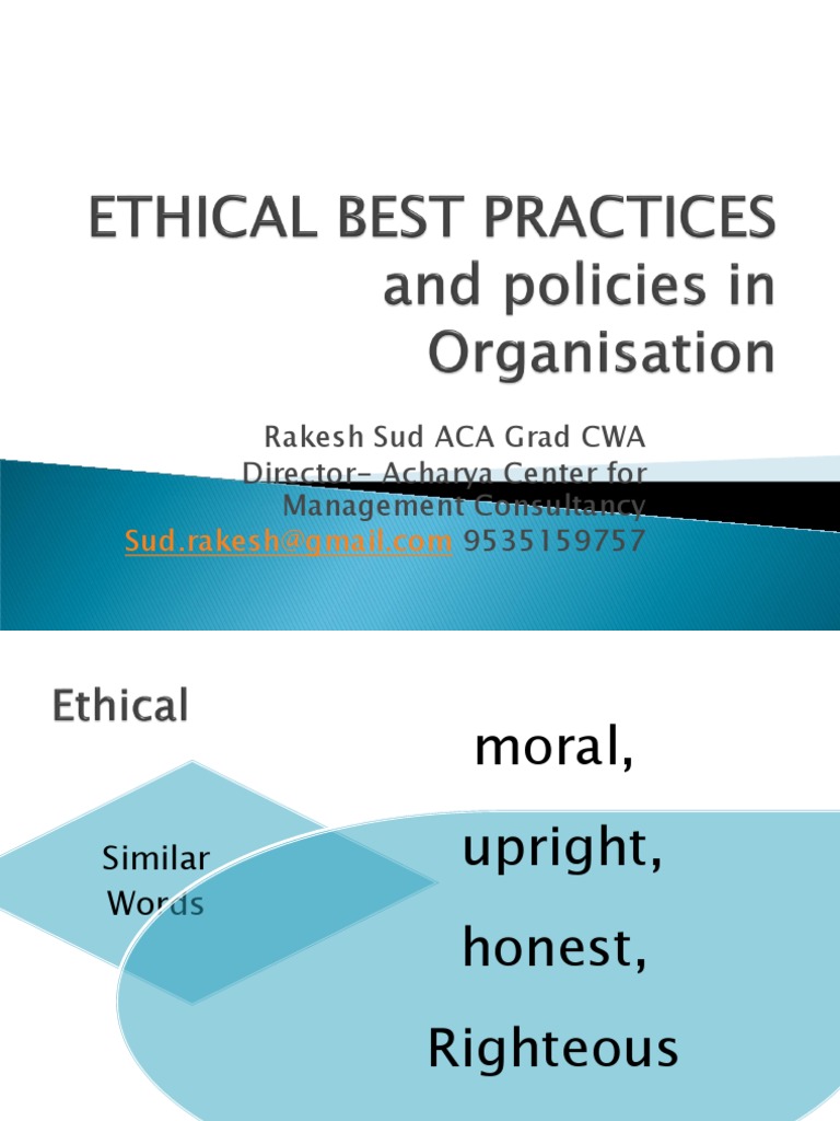 Ethical Best Practices Show | PDF | Audit | Regulatory Compliance