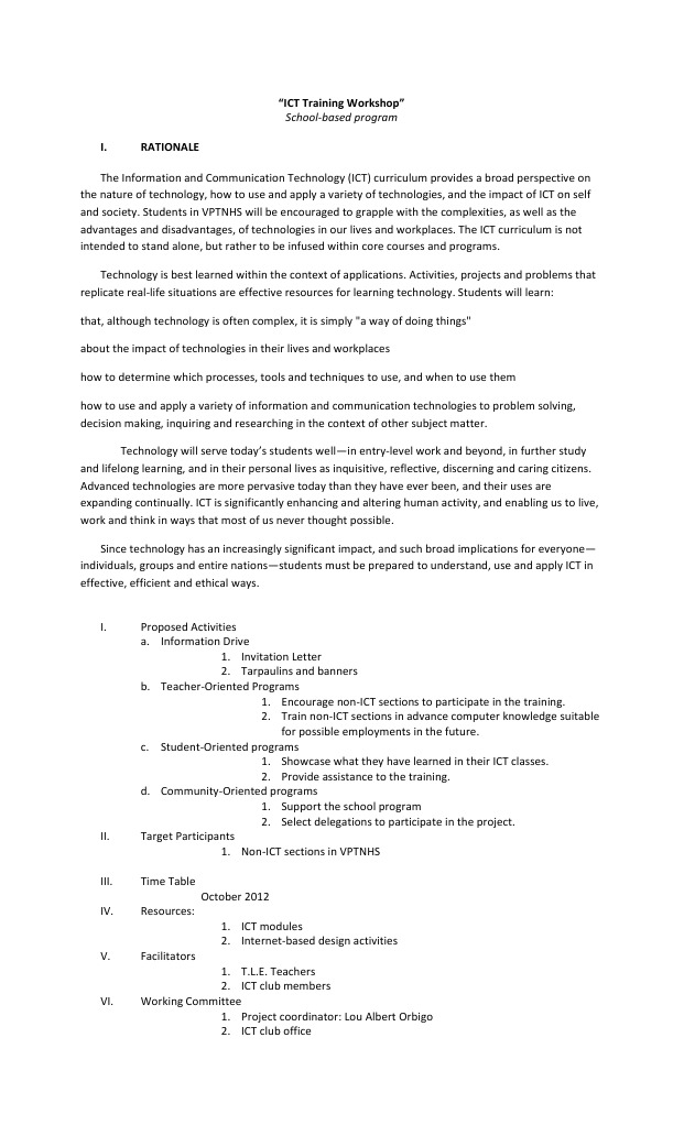 ICT Rationale | PDF | Educational Technology | Curriculum