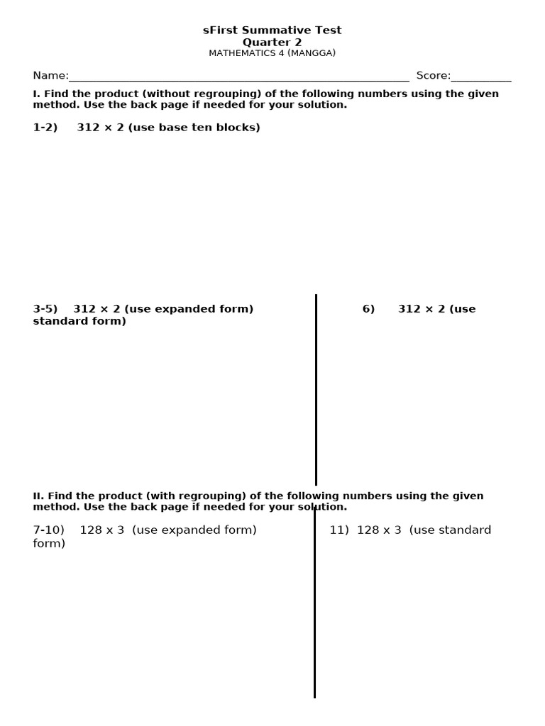 First Summative Test Q2 | PDF
