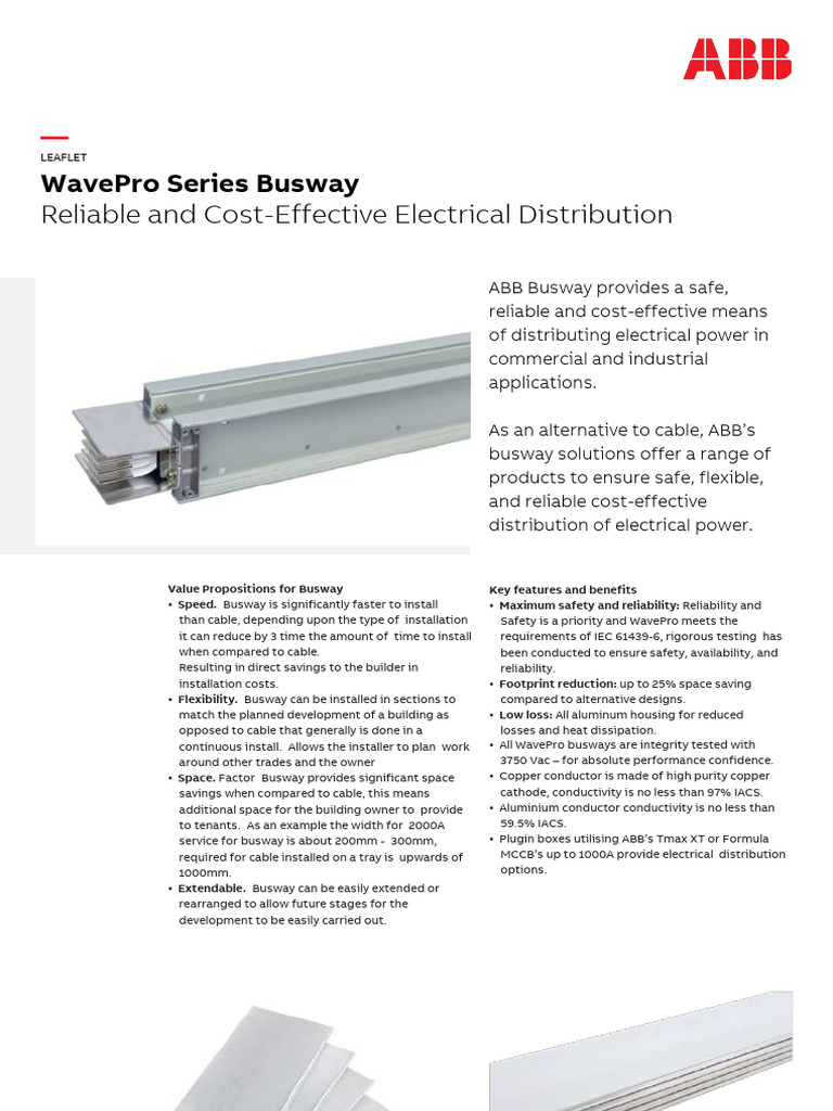 WavePro Series Busway - Leaflet | PDF | Electrical Conductor ...