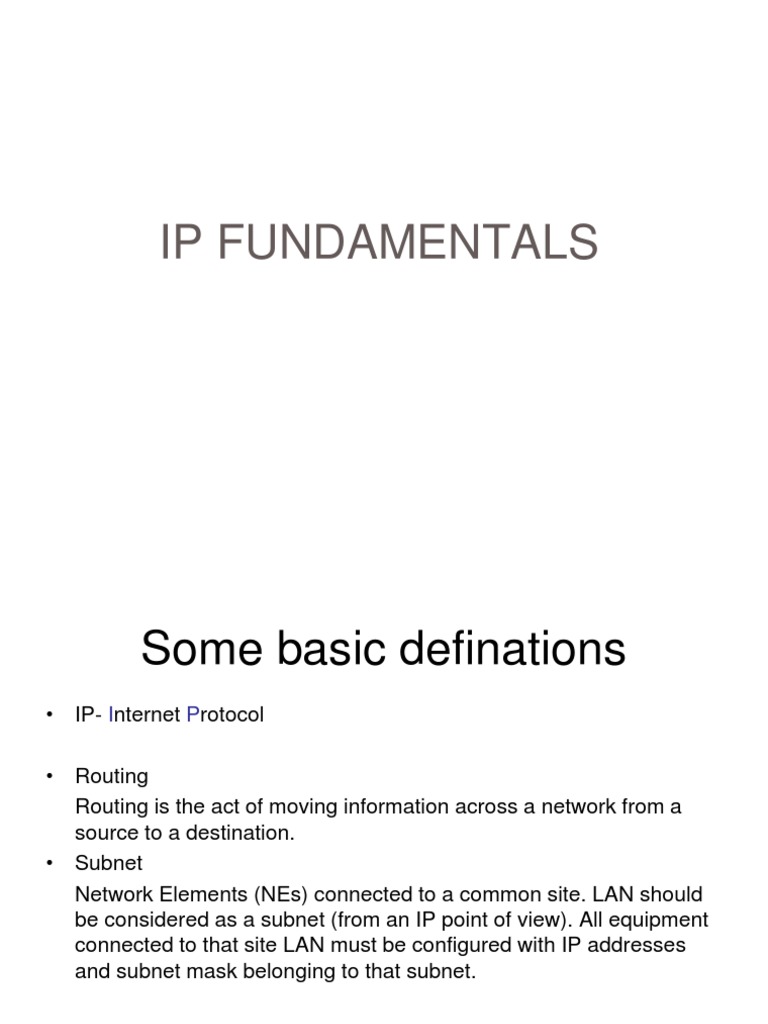 Ip Fundamentals | PDF