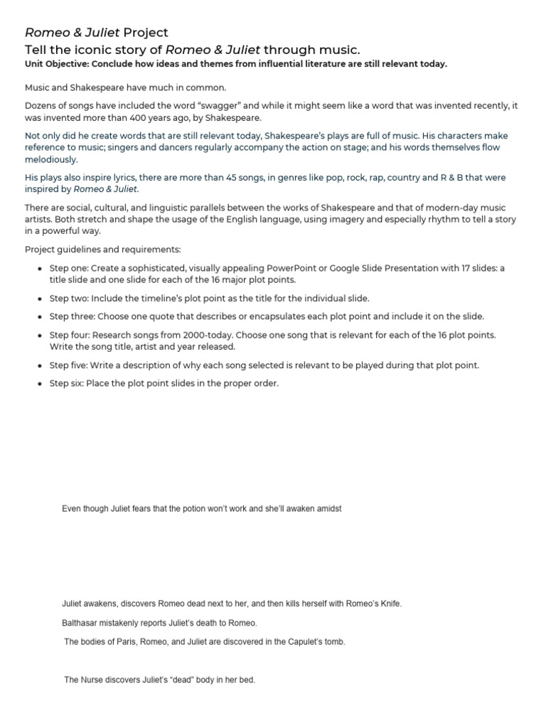 Romeo__Juliet_Project | PDF | Characters In Romeo And Juliet ...