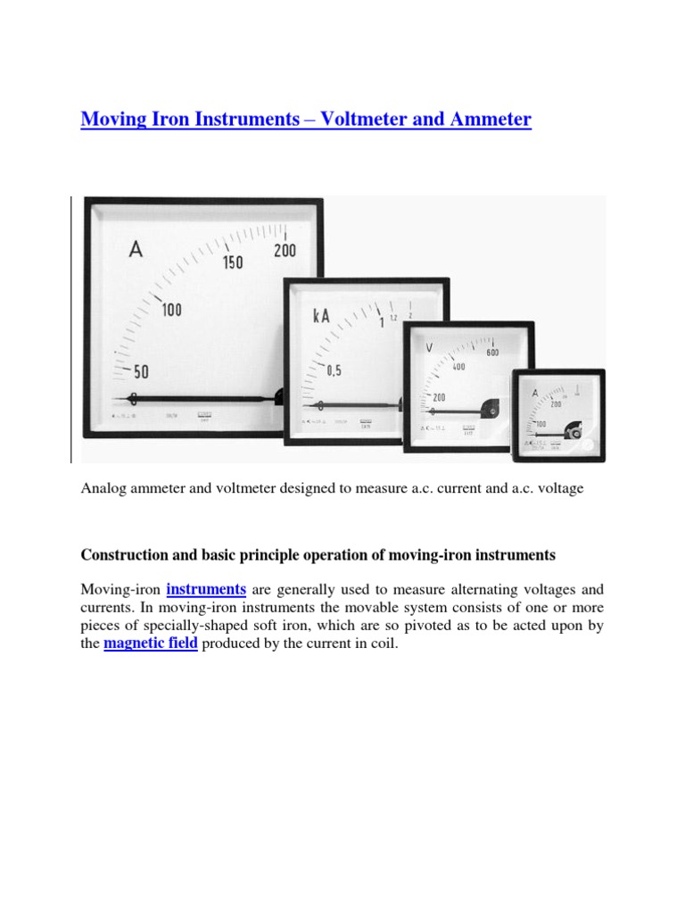 Moving Iron Instruments | PDF | Electromagnetism | Electrical Engineering