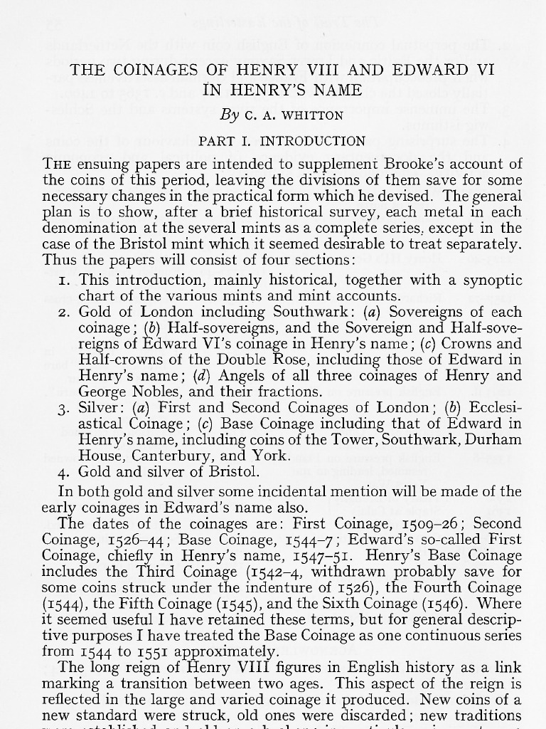 The Coinages of Henry VIII and Edward VI in Henry's Name / by C.A ...