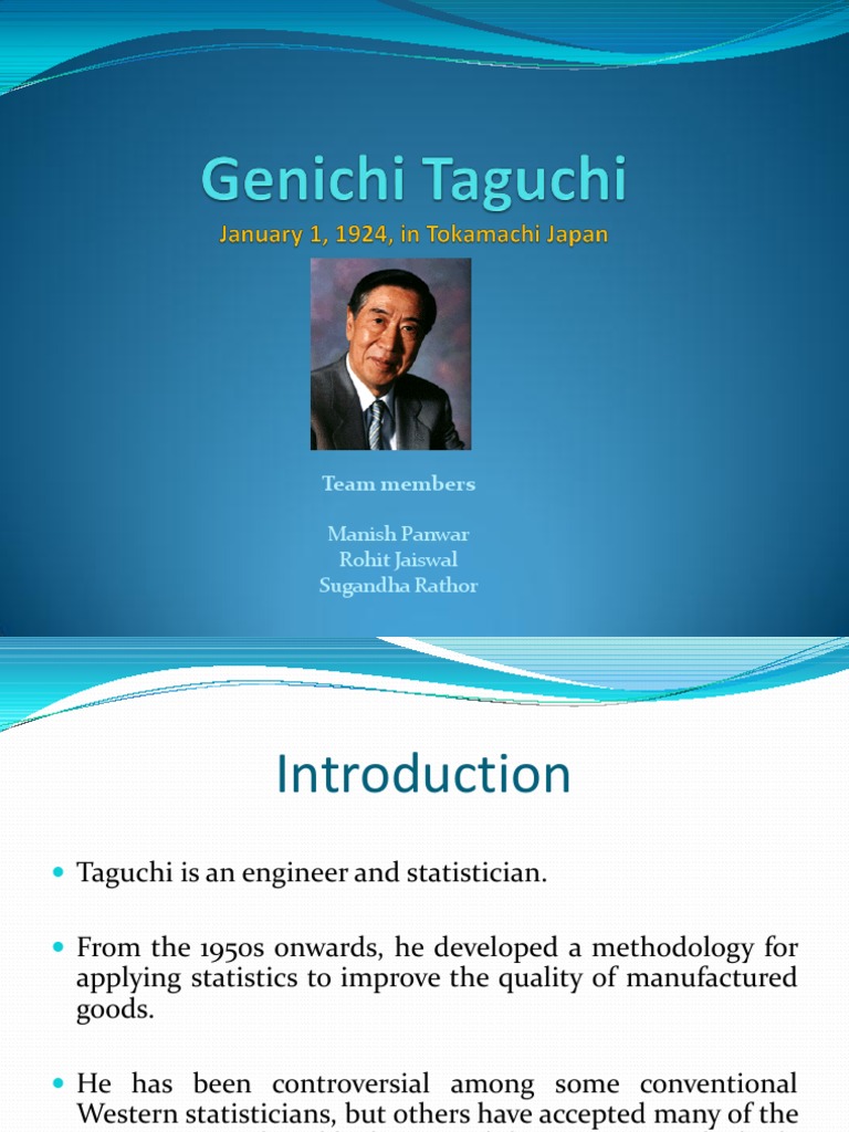 73368262 Genichi Taguchi | Science | Technology