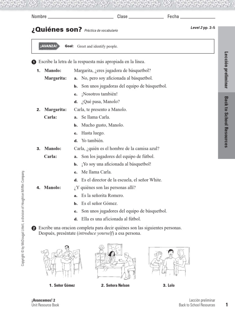 Preliminar Avancemos 2 | PDF | Almuerzo | Cocina