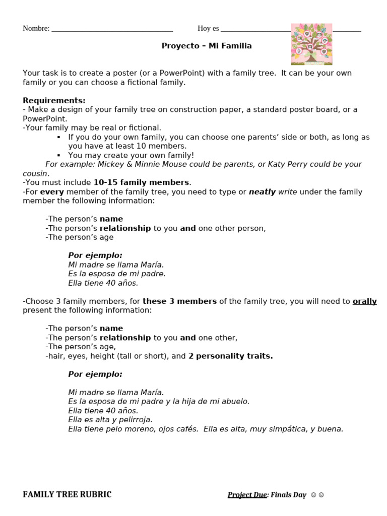 3.2 - Family Tree Project | PDF