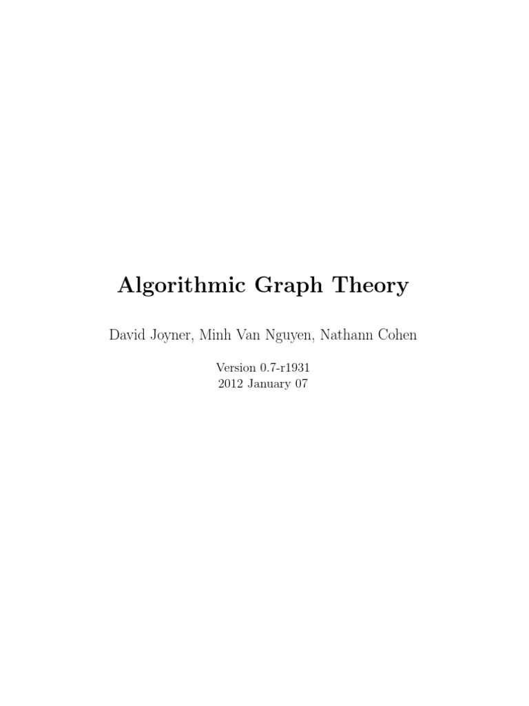 Algorithmic Graph Teory | PDF | Vertex (Graph Theory) | Graph Theory