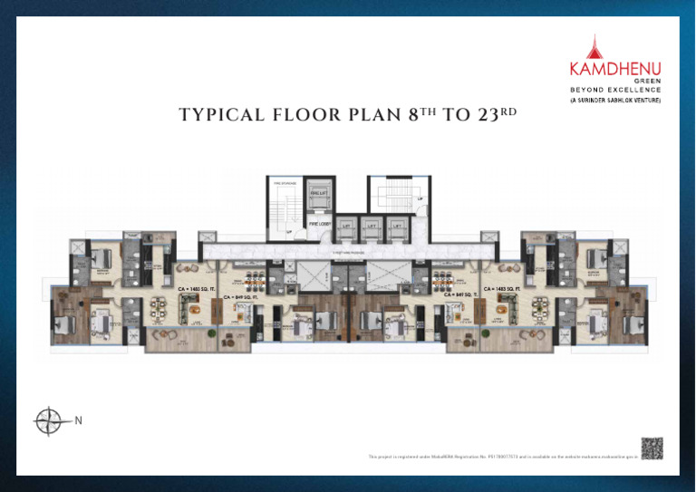 Typical Floor Plan 8th To 23rd | PDF