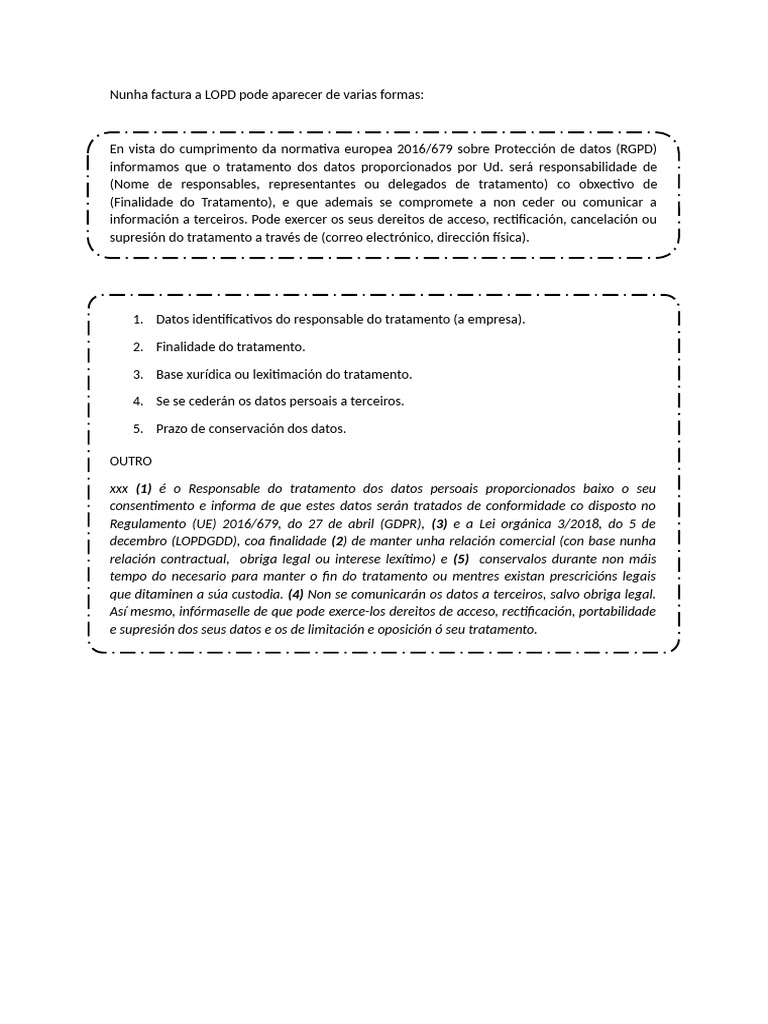 LOPD en Factura | PDF