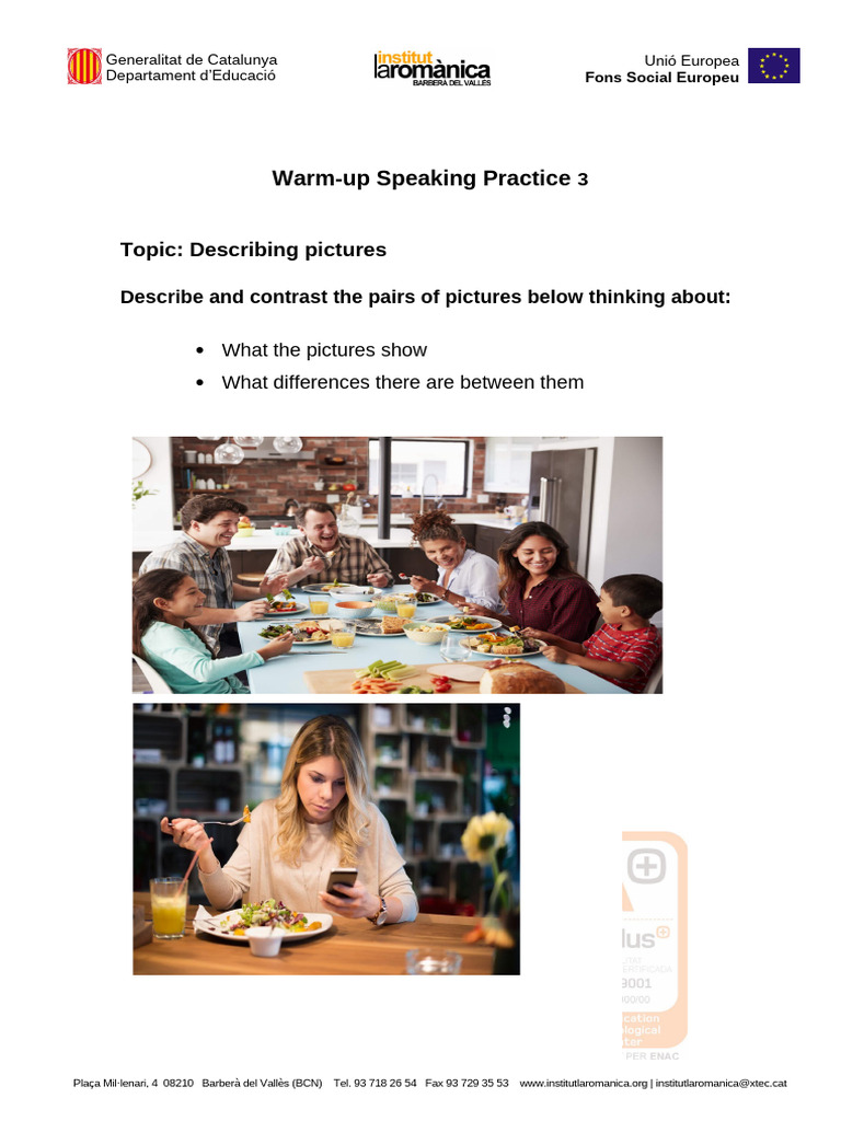 Warm-up Speaking 3 '24 | PDF