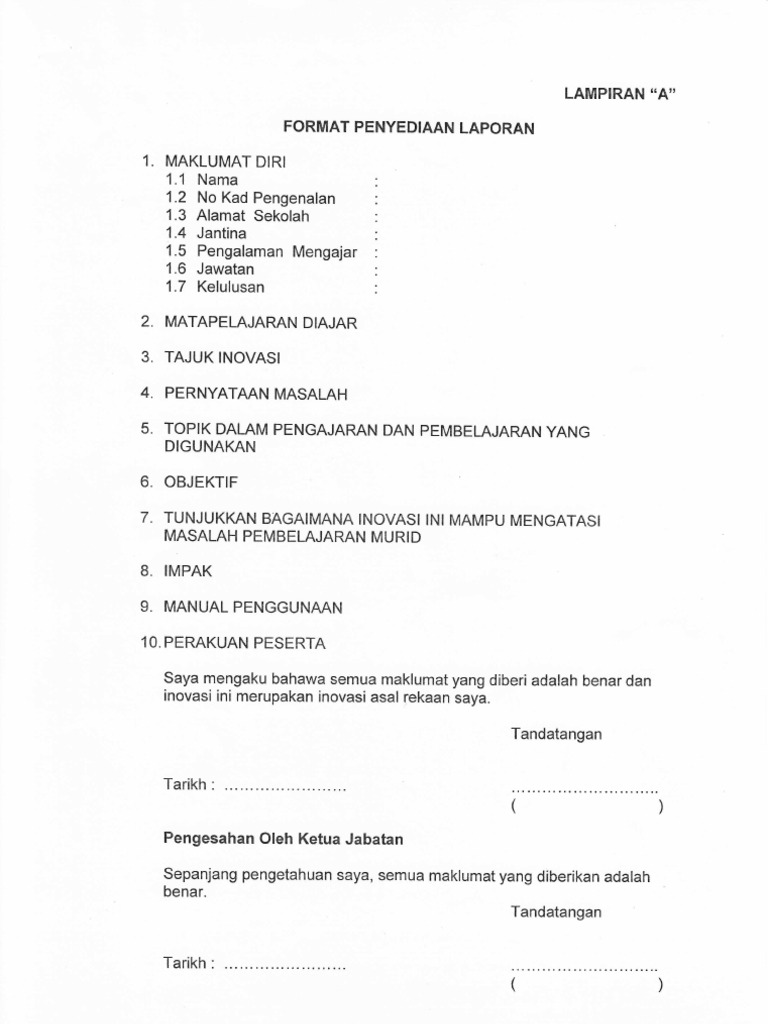 Format Laporan Program Inovasi | PDF