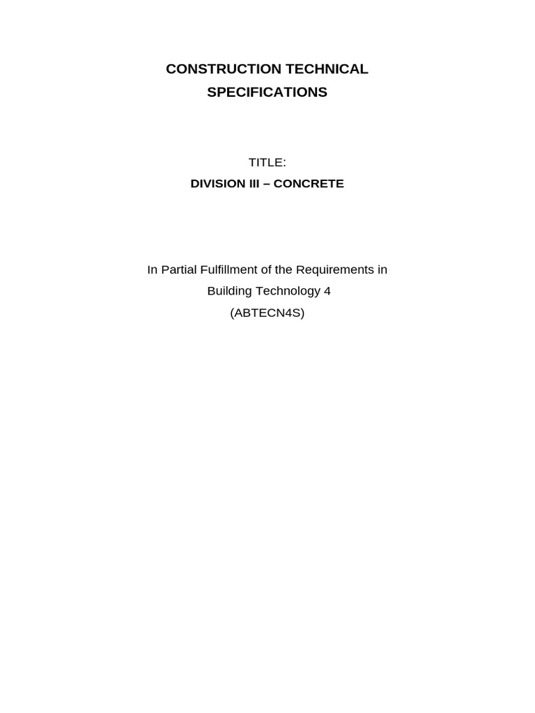 DIVISION 3 - CONCRETE | PDF | Concrete | Cement