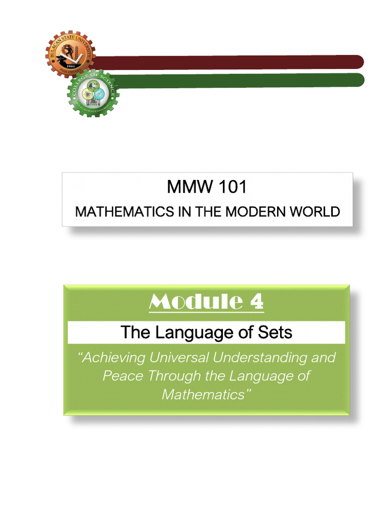 Final Module 4 The Language of Sets | PDF | Mathematics | Algebra