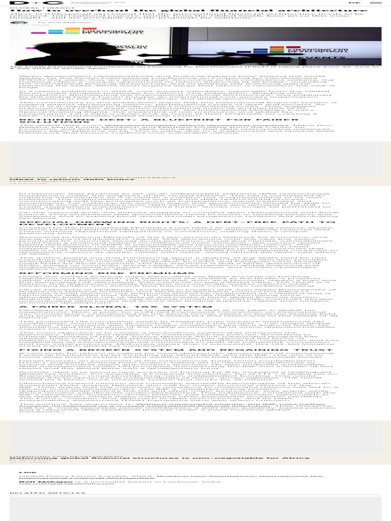 How To Overhaul The Global Financial Architecture | PDF | International ...