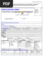 TESDA Assessment Application Form | PDF