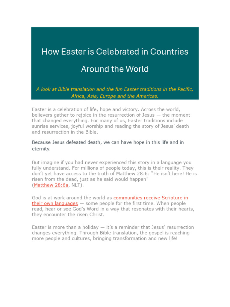 easter traditions | PDF | Easter | Resurrection Of Jesus