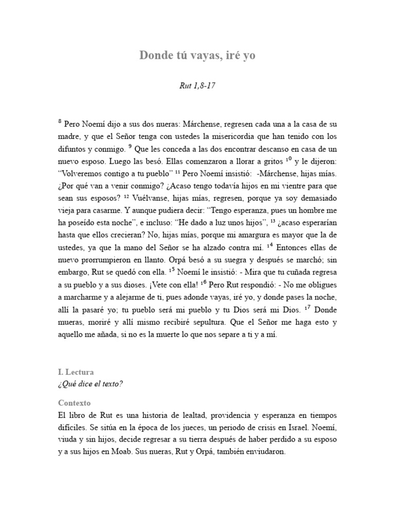 04 Lectio Divina RT 1,1-8 | PDF | Rut (figura bíblica) | Libro de rut