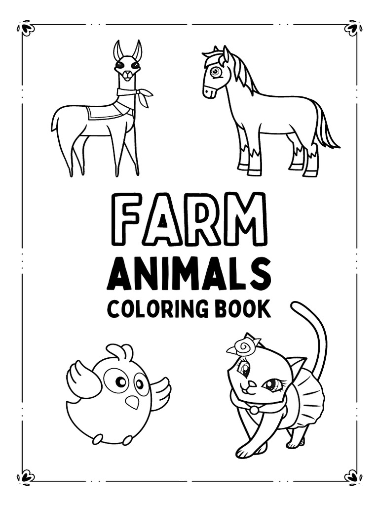 Farm Animals Coloring Worksheet Set | PDF