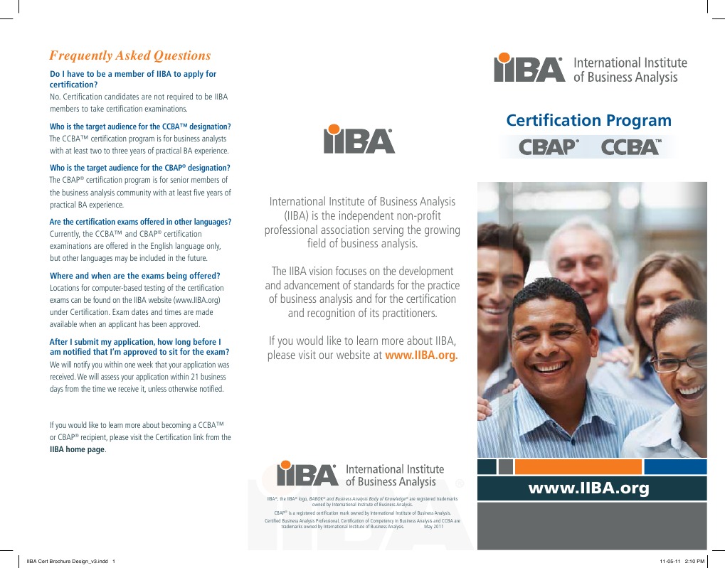 IIBA Certification Brochure | PDF | Professional Certification ...