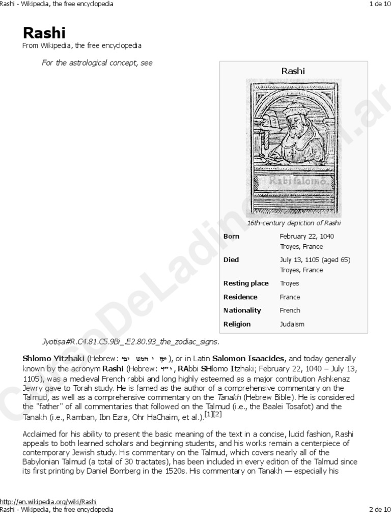 The History of Rabi Shlomo Yitzjaki (Rashi Font) in English | PDF ...