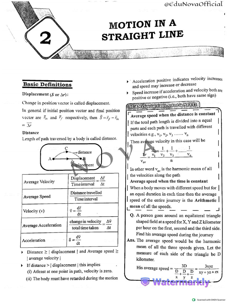 Mission 100 Kit Motion in Straight Line (1) | PDF