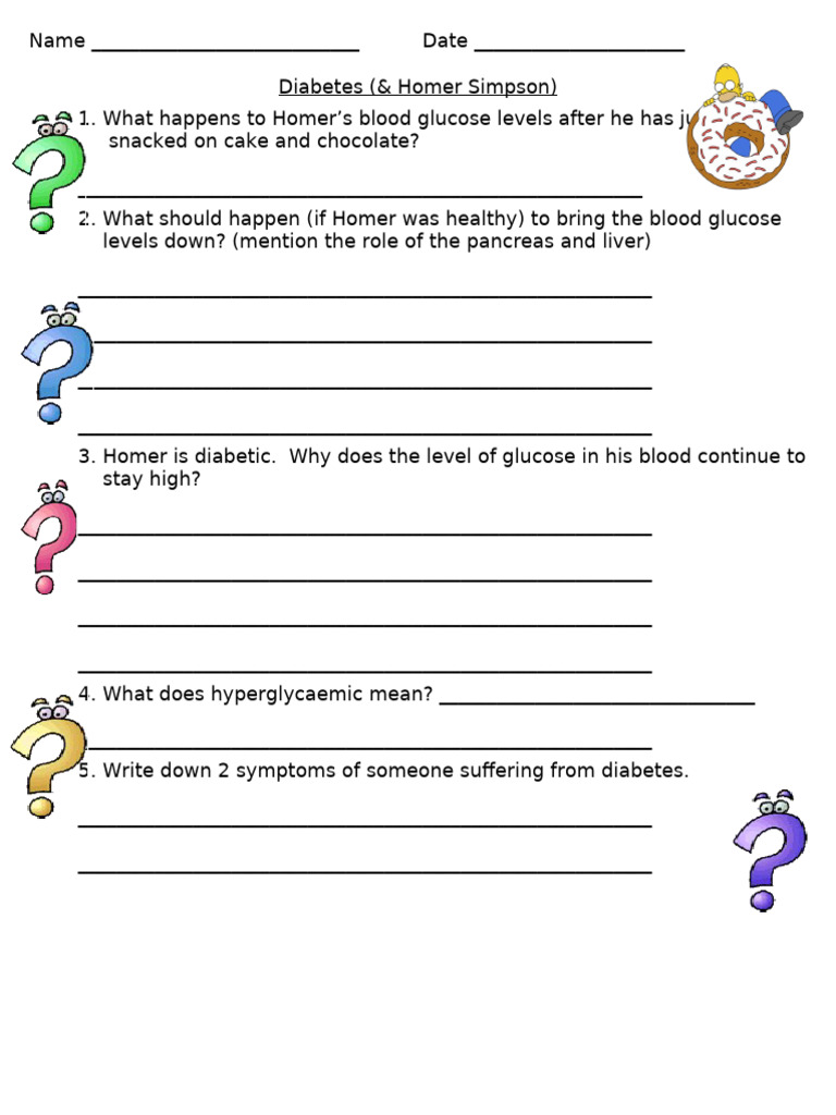 Diabetes Worksheet | PDF