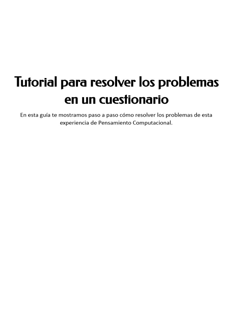 Tutorial para Resolver Los Problemas | PDF