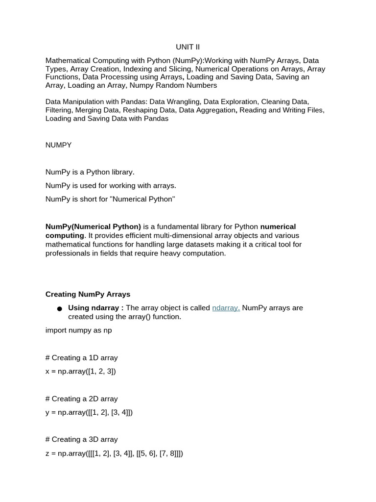 Unit 2-1 | PDF | Matrix (Mathematics) | Integer (Computer Science)