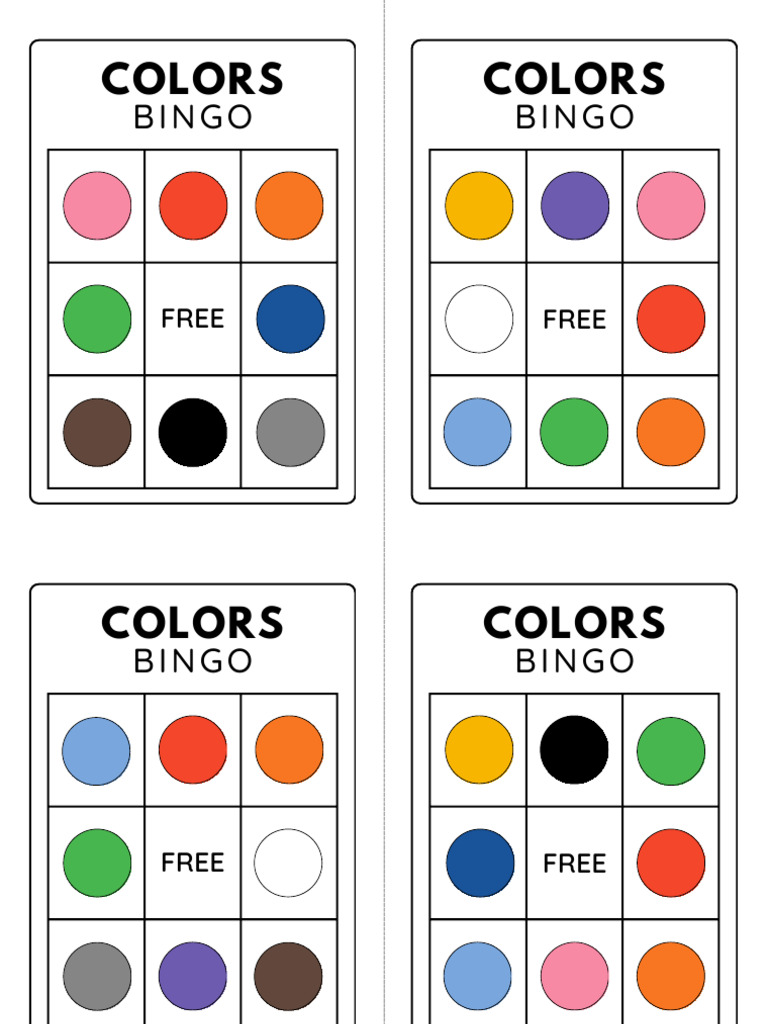 Colors Bingo Worksheet | PDF