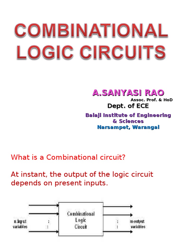 Combinational Logic Circuits - PPT | PDF | Electronics | Arithmetic