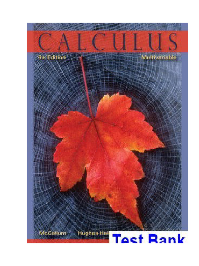 Calculus Multivariable 6th Edition Hughes-Hallett Test Bank | PDF ...