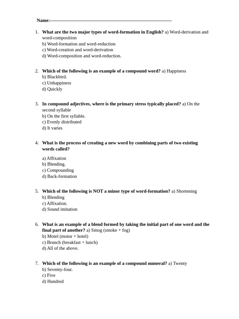 What Are The Two Major Types of Word | PDF | Word | Morphology
