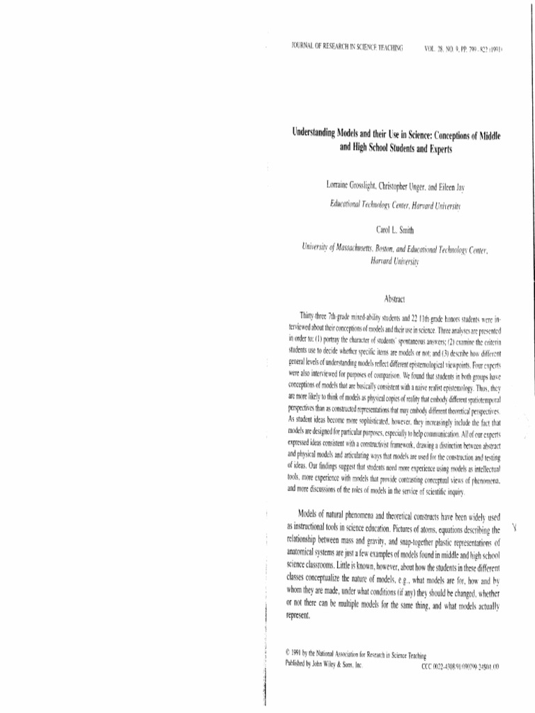 4. Makale 1_Grosslight Et Al., 1991, Understanding Models and Their Use ...