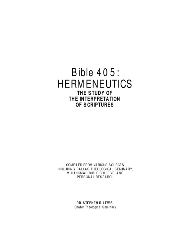 Hermeneutics | PDF | Exegesis | Biblical Hermeneutics