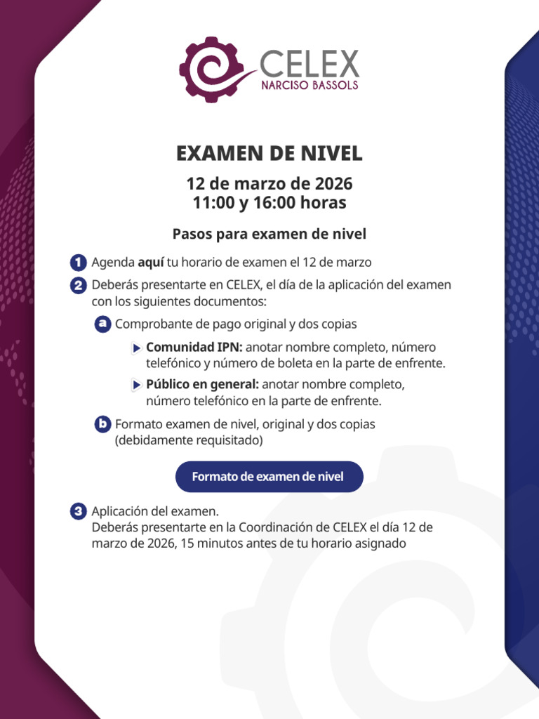 Examen de Nivel Celex | PDF
