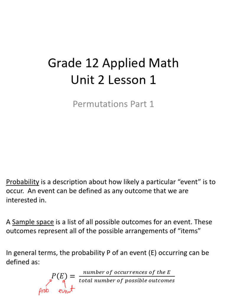 Unit2_Lesson1 | PDF | Probability | Permutation