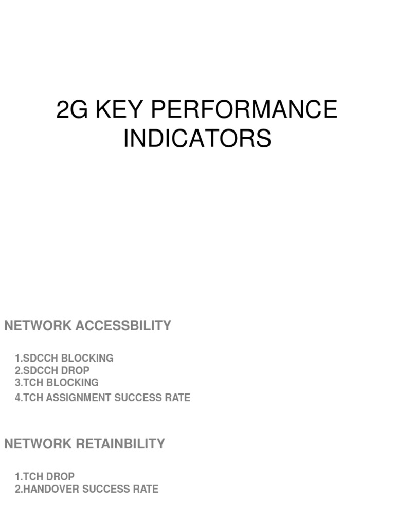 2G Network Performance Indicators | PDF | Technology & Engineering