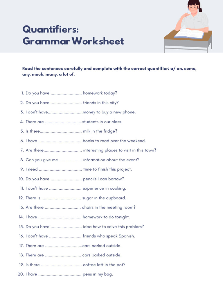 Quantifiers Grammar Worksheet | PDF | Chess Theory | Chess