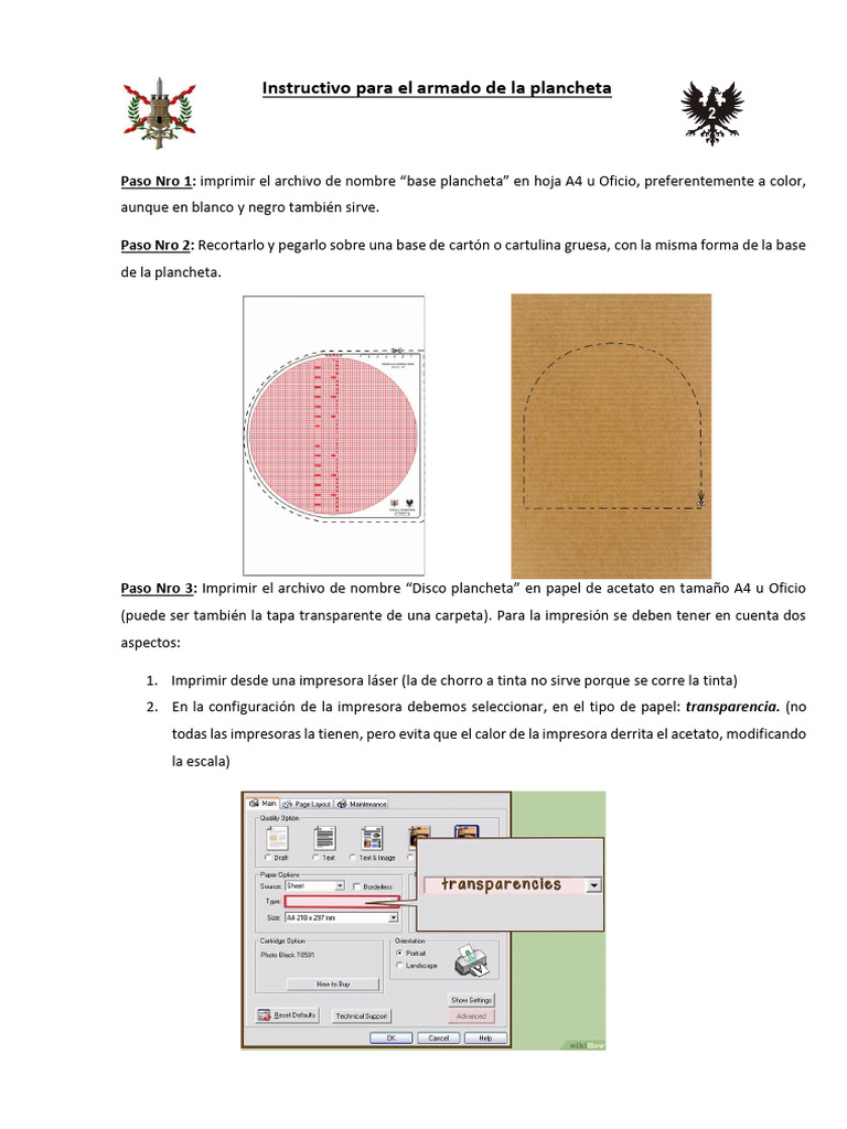 Instructivo para El Armado de La Plancheta | PDF