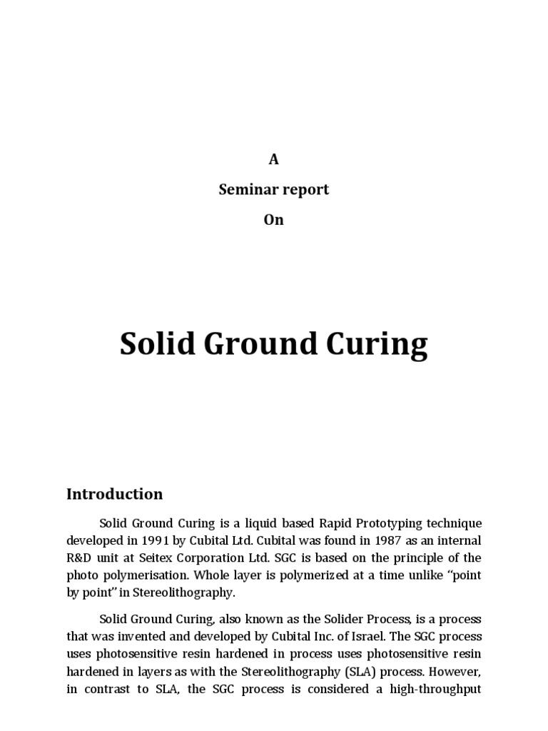 Solid Ground Curing | PDF | Polymerization | Cross Link