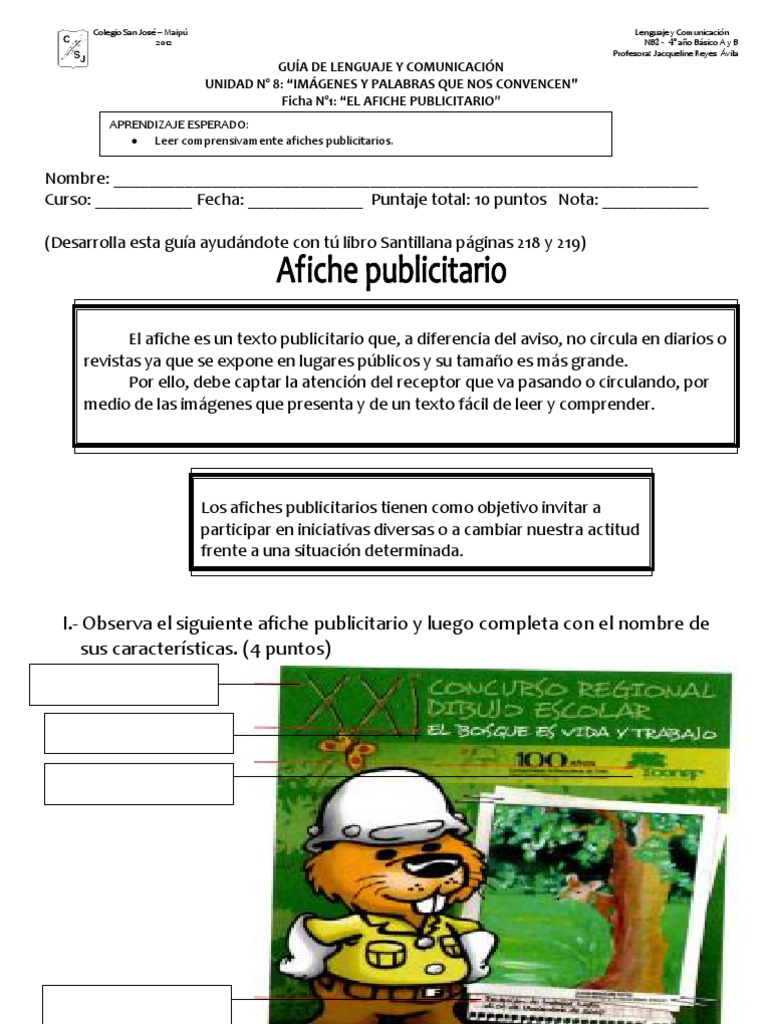 Afiche Publicitario Para Niños Pdf Crecimiento Personal Y