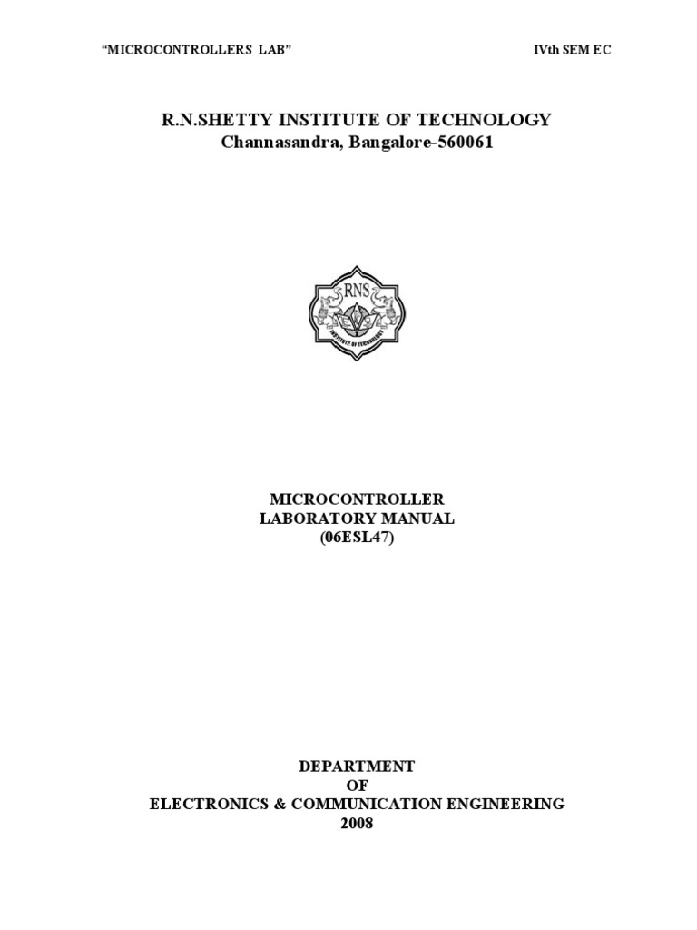 Microcontroller Lab Manual | PDF | Binary Coded Decimal | Microcontroller