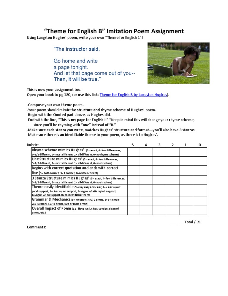 Eng. 1 Eng B Imitation Poem Assign