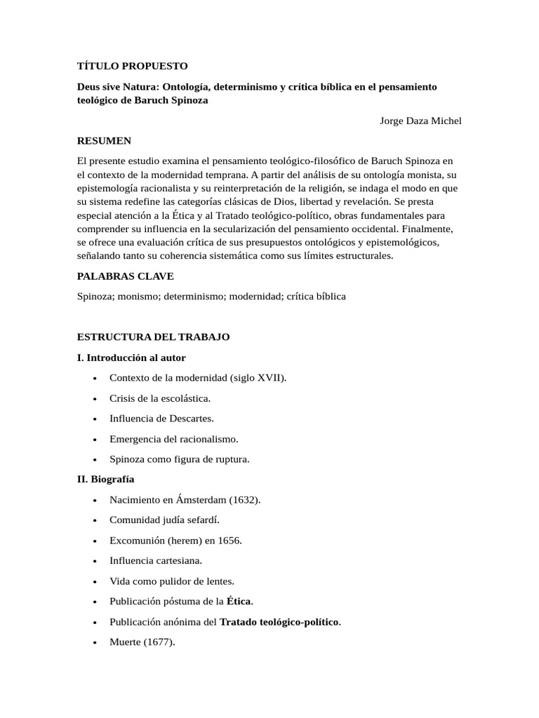 Jorge Daza. Sobre El Filósifo Baruch Spinoza. | PDF | Baruch Spinoza ...