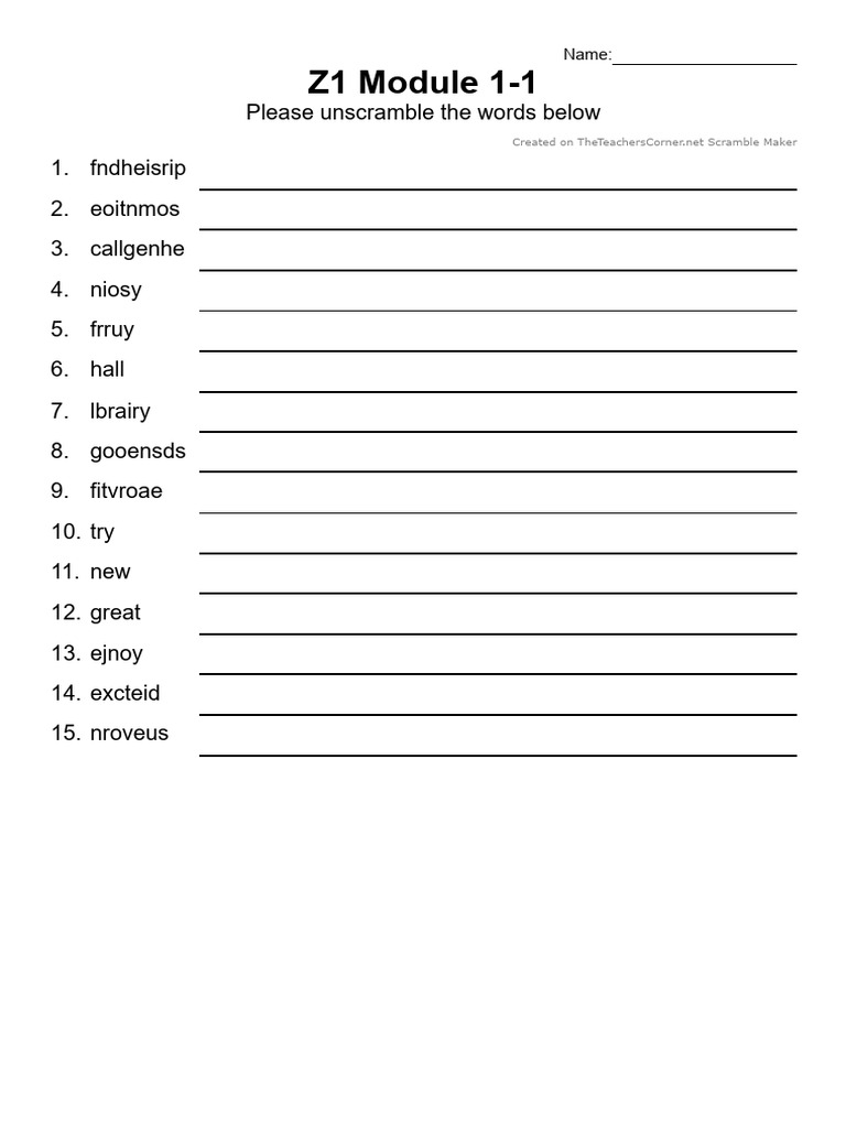 HMH Into Reading Grade 1 Module 1-1 Vocabulary Worksheet | PDF